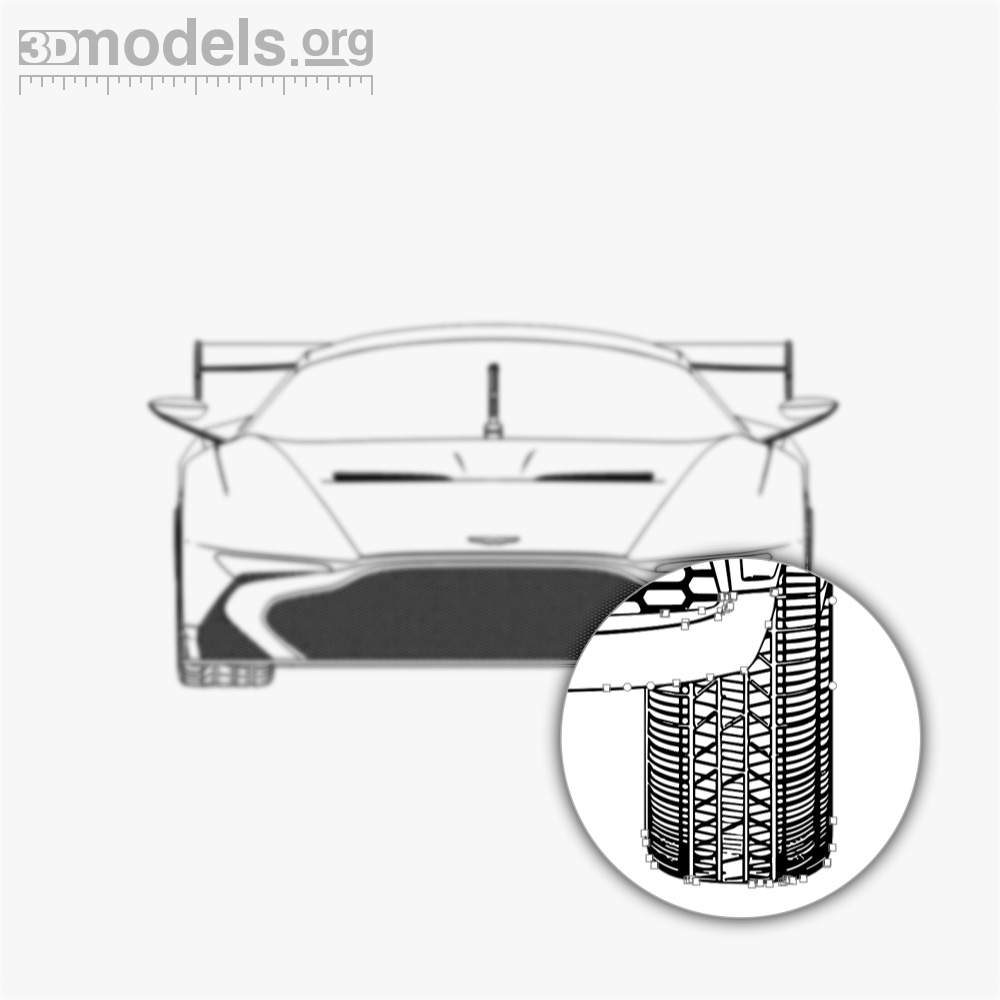 Aston Martin Vulcan 2018 Vector Blueprint - 3DModels.org
