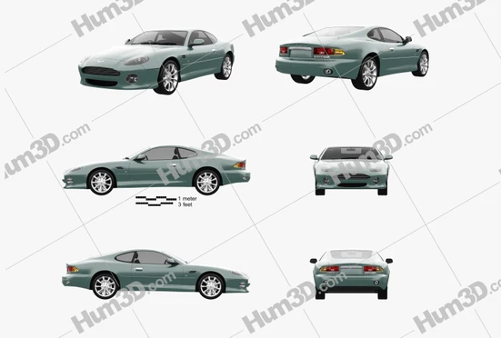 Aston Martin Vantage blueprints Download in PNG - 3DModels.org
