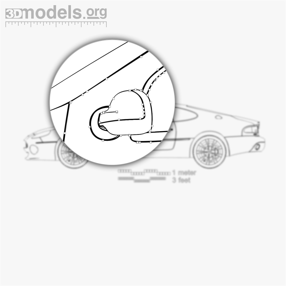 Aston Martin DB7 Vantage 2003 Vector Blueprint - 3DModels.org