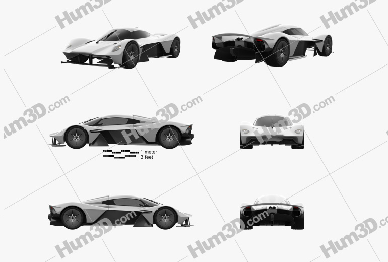 Aston Martin Valkyrie 2018 Blueprint Template - 3DModels.org