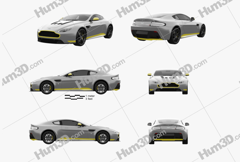 Aston Martin V12 Vantage S Sport-Plus 2020 Blueprint Template ...