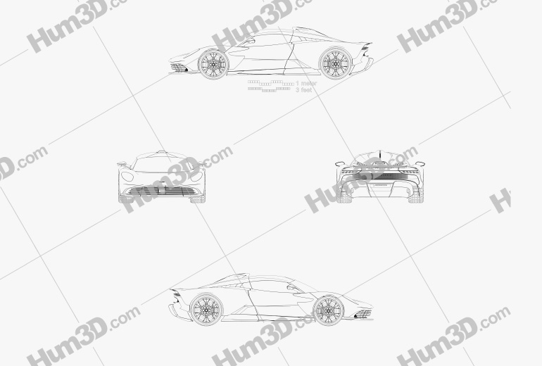 Aston Martin Valhalla 2022 Blueprint - 3DModels.org