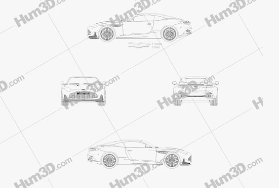 Aston Martin blueprints Descargar en PNG - 3DModels.org