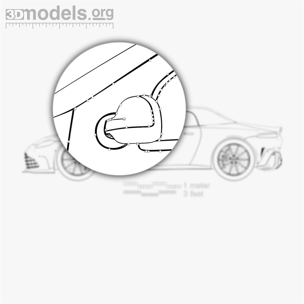 Aston Martin V12 Vantage Roadster 2025 Vector Blueprint - 3DModels.org