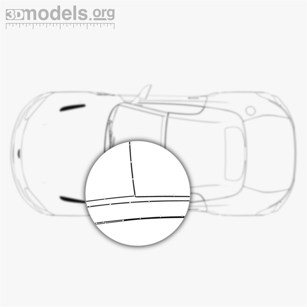 Aston Martin V12 Vantage Roadster 2025 Vector Blueprint - 3DModels.org