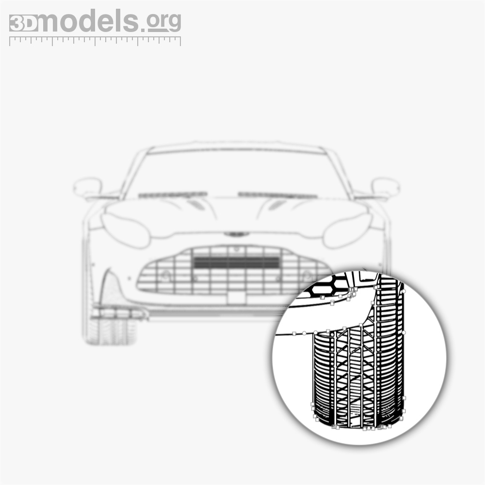 Aston Martin DB12 S 2025 Vector Blueprint - 3DModels.org