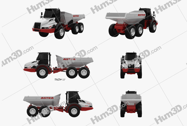 Astra ADT 30D Dump Truck 2016 Blueprint Template - 3DModels.org