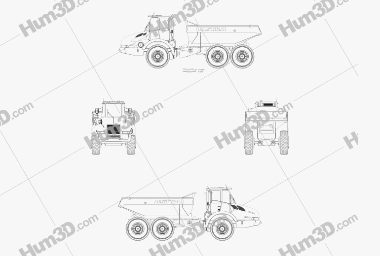 Astra ADT 30D Dump Truck 2016 Blueprint - 3DModels.org