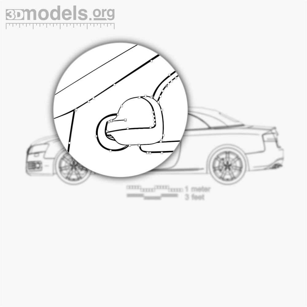 Audi S5 convertible 2010 Vector Blueprint - 3DModels.org