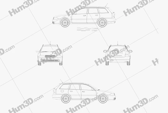 Audi A4 blueprints Download in PNG - 3DModels.org