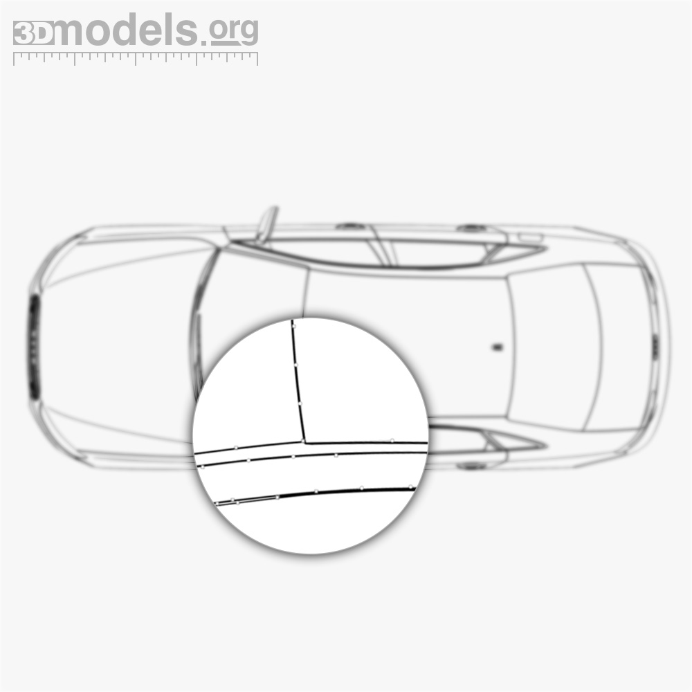 Audi A4 sedan 2016 Vector Blueprint - 3DModels.org