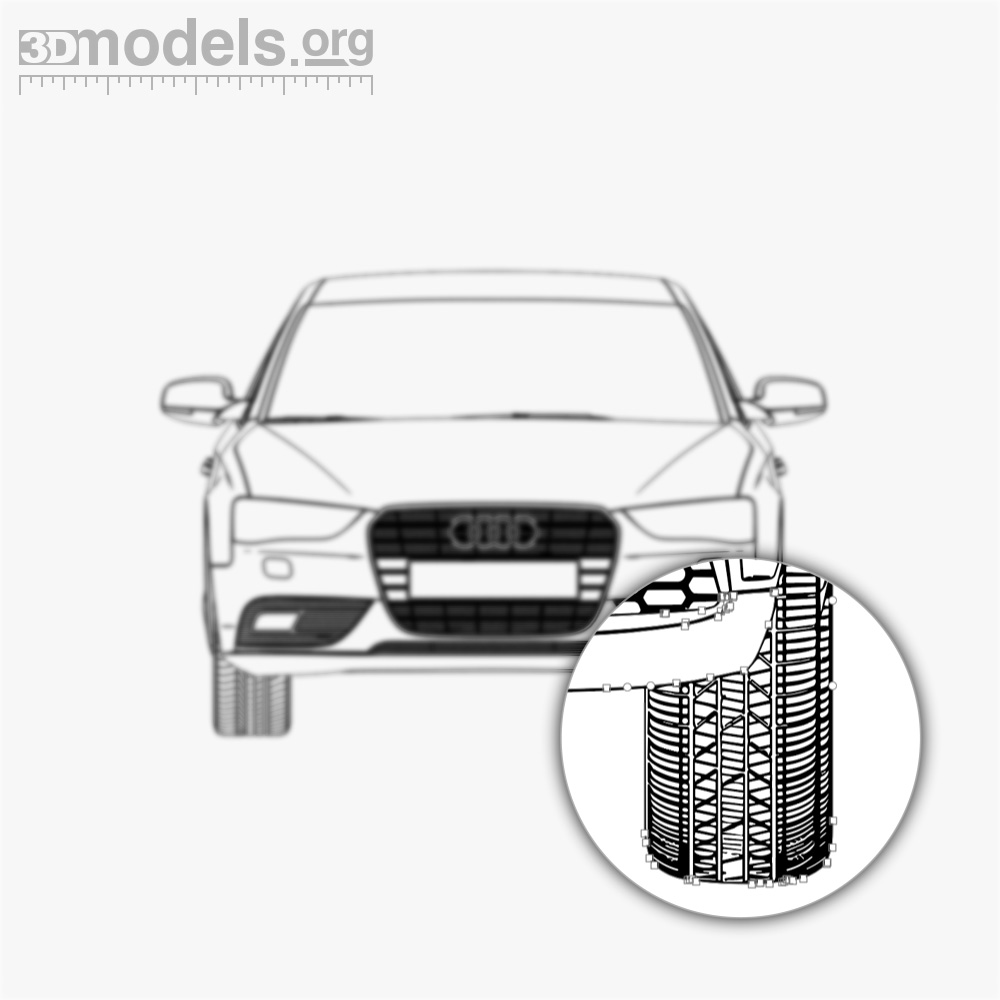 Audi A4 sedan 2016 Vector Blueprint - 3DModels.org