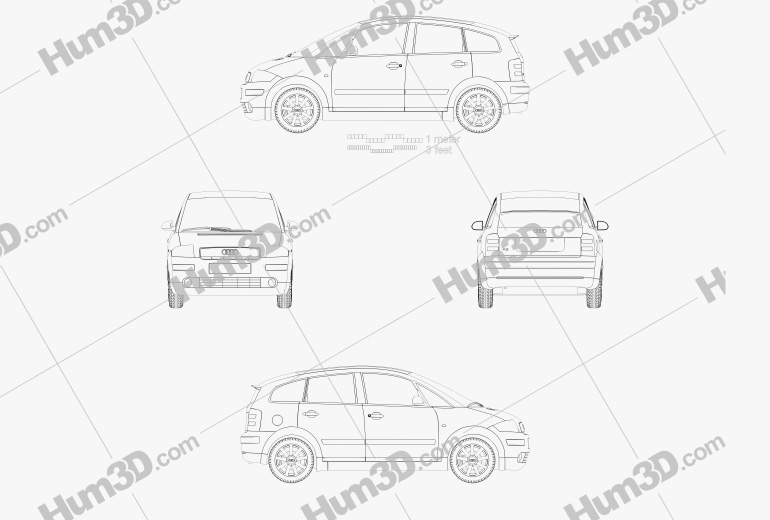 Audi A2 2005 Blueprint - 3DModels.org