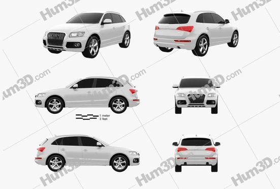 Audi Q5 blueprints Download in PNG - 3DModels.org