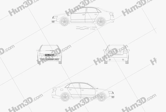 Audi A4 blueprints Download in PNG - 3DModels.org