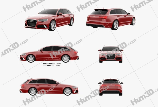 Audi RS6 blueprints Download in PNG - 3DModels.org