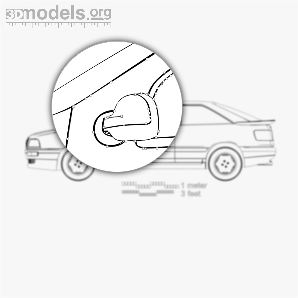 Audi Coupe 1996 Vector Blueprint - 3DModels.org