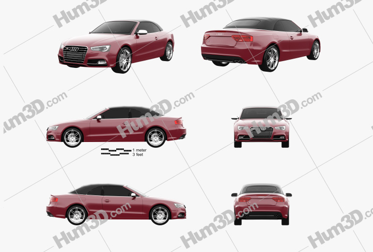 Audi S5 blueprints Download in PNG - 3DModels.org