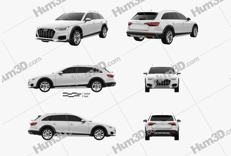 Audi A4 Allroad 2022 Blueprint Template - 3DModels.org