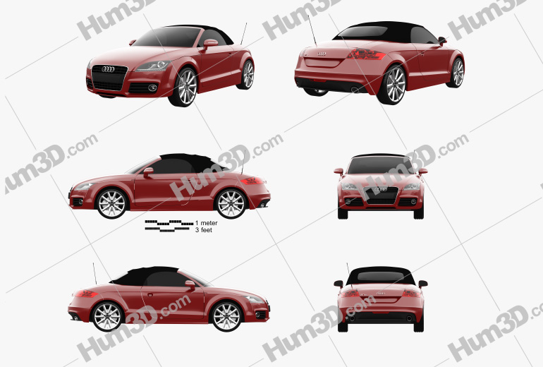 Audi TT Roadster 2016 Blueprint Template - 3DModels.org