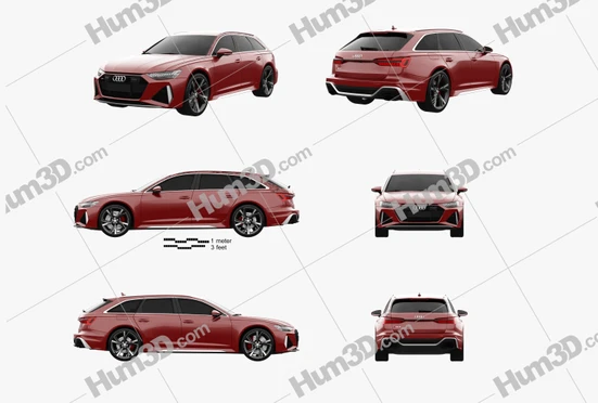 Audi RS6 blueprints Download in PNG - 3DModels.org