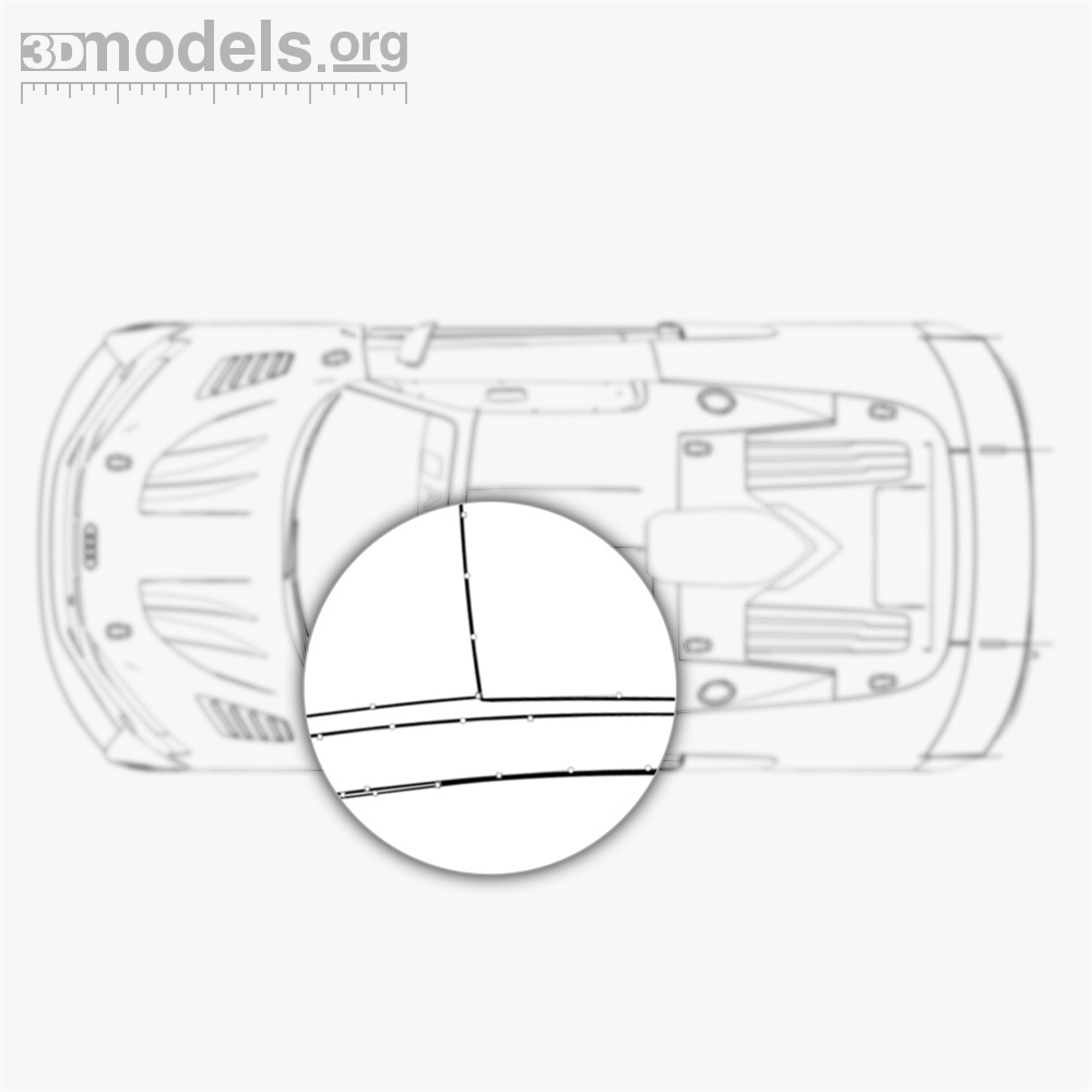 Audi R8 LMS GT2 2024 Vector Blueprint - 3DModels.org