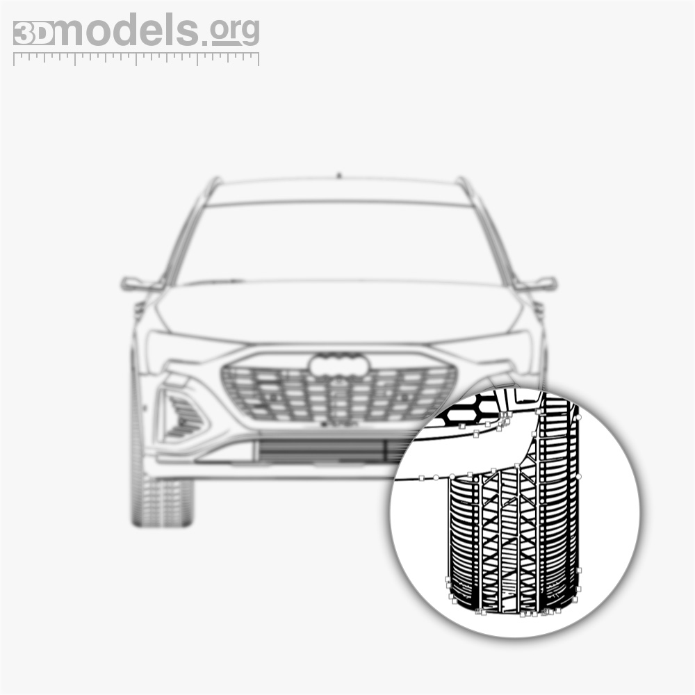 Audi Q8 e-tron 2025 Vector Blueprint - 3DModels.org