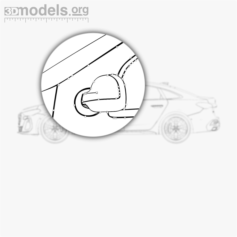 Audi A5 sportback S line 2025 Vector Blueprint - 3DModels.org