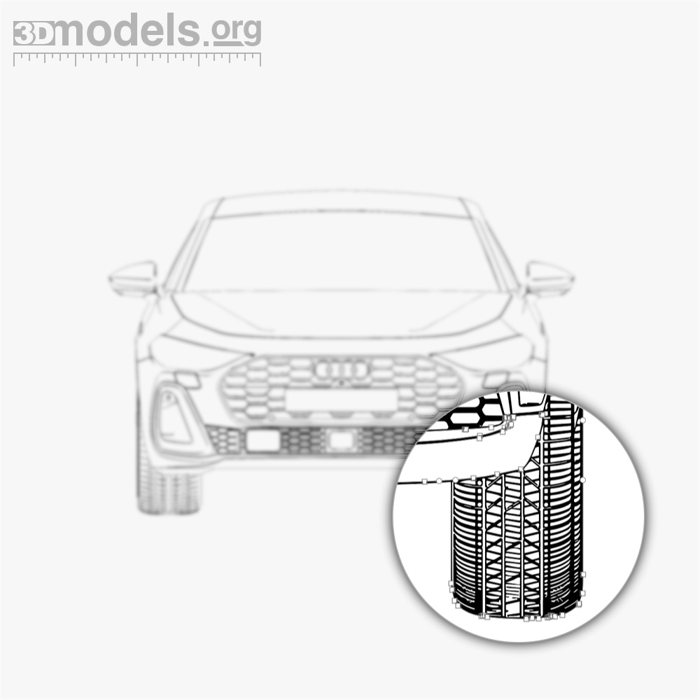 Audi A5 sportback S line 2025 Vector Blueprint - 3DModels.org