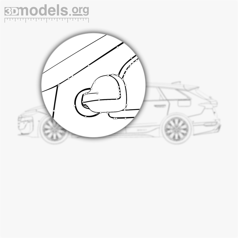 Audi A6 e-tron avant 2025 Vector Blueprint - 3DModels.org