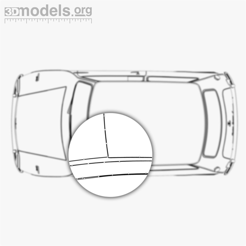 Austin Mini Cooper S 1964 Vector Blueprint - 3DModels.org