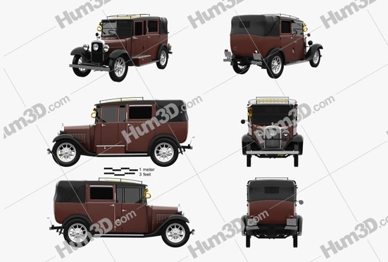 Taxi car blueprints Download in PNG - 3DModels.org