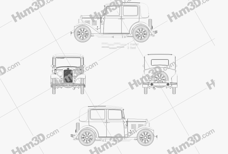 Austin 10/4 1932 Blueprint - 3DModels.org
