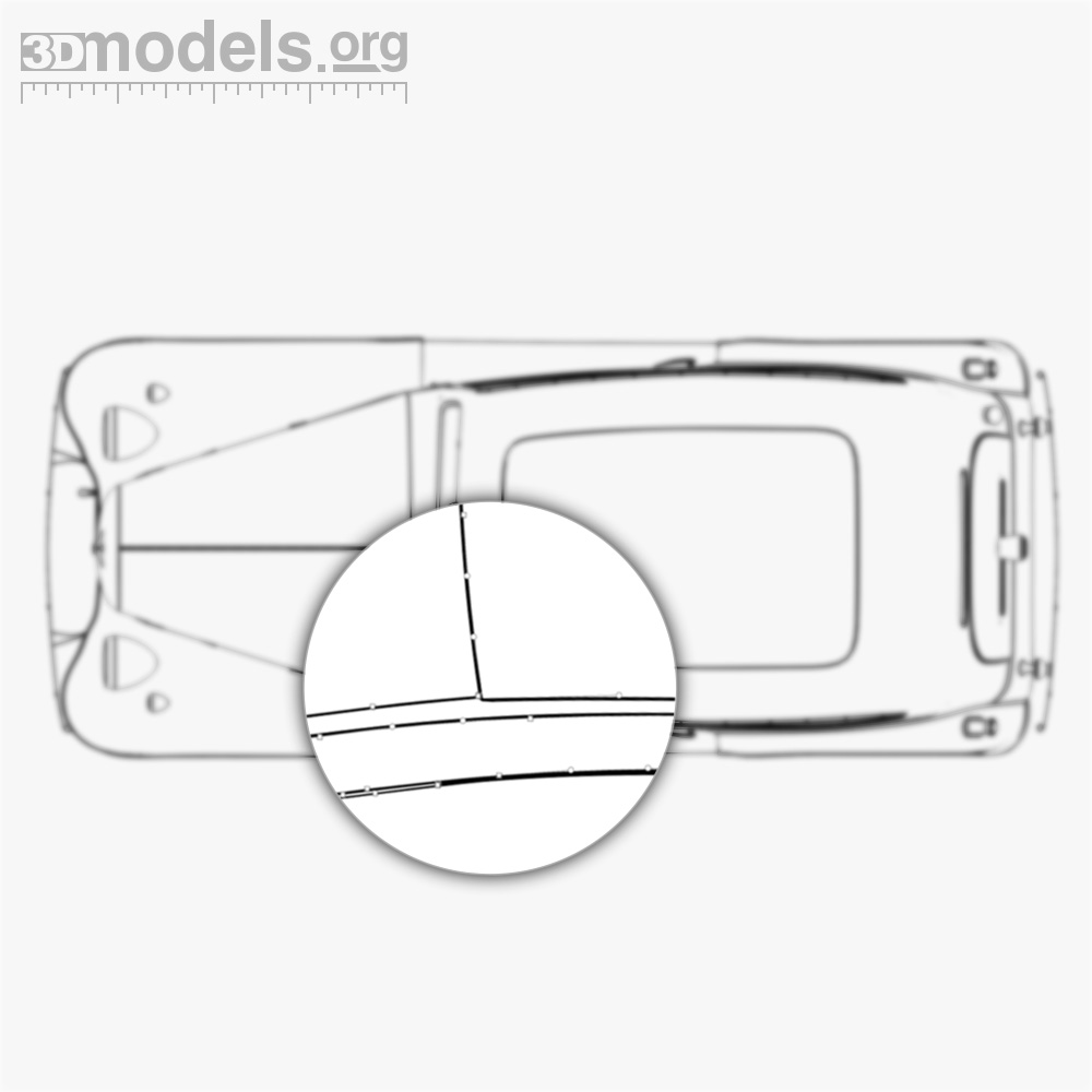 Austin 7 Ruby 1934 Vector Blueprint - 3DModels.org