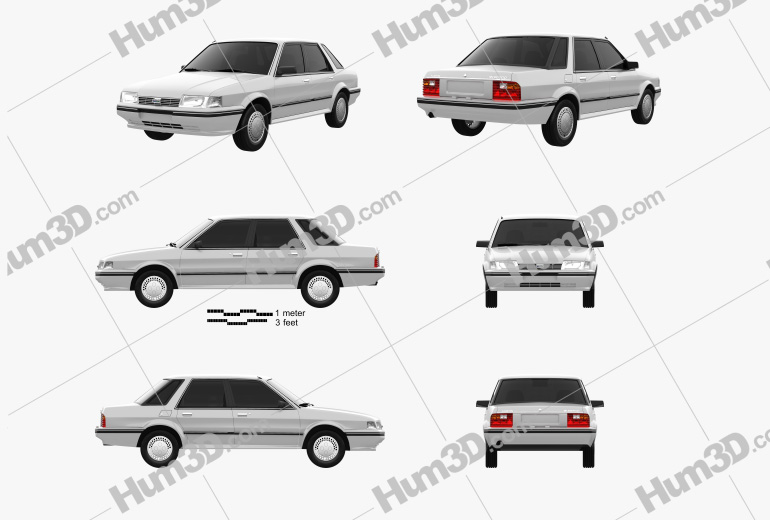 Austin Montego 1984 Blueprint Template - 3DModels.org