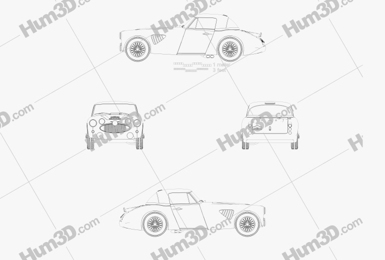 Austin Healey 3000 Alpine Rally 1962 Planta - 3DModels.org