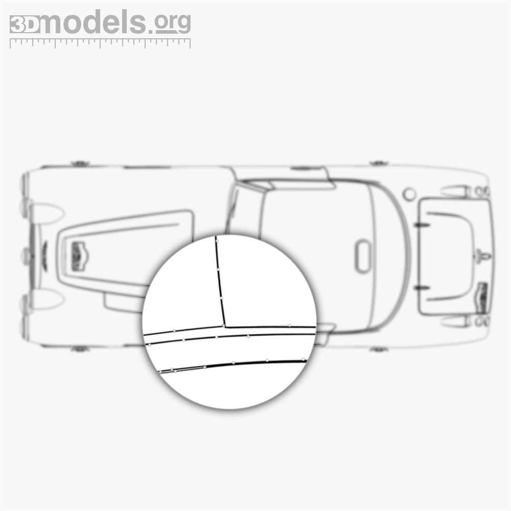 Austin Healey 3000 Alpine Rally 1962 Vector Blueprint - 3DModels.org