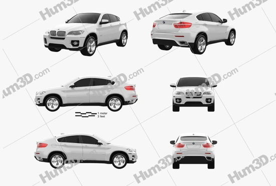 BMW x6 blueprints Download in PNG - 3DModels.org