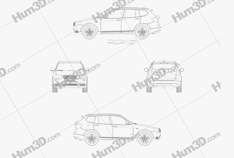 BMW X3 2011 Planta - 3DModels.org