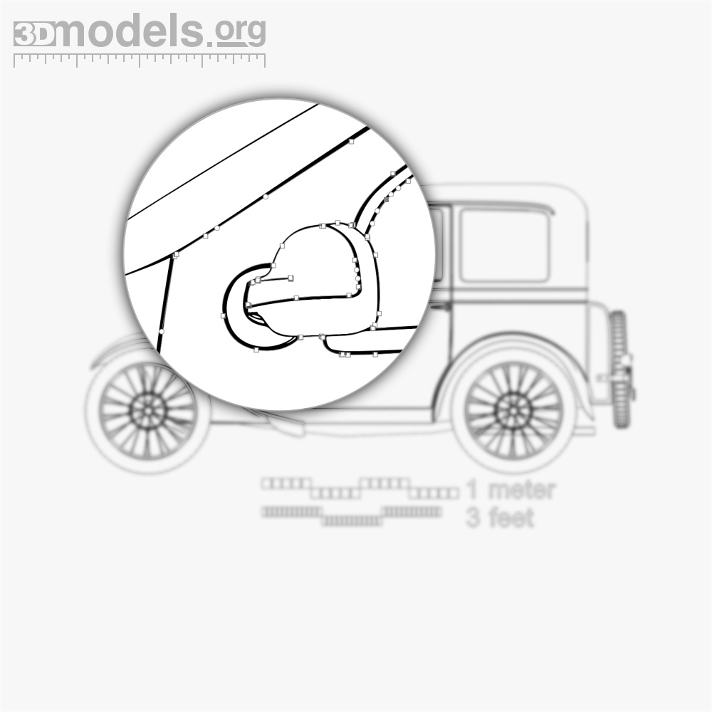 BMW DiXi 1928 Blueprint Vector - 3DModels.org