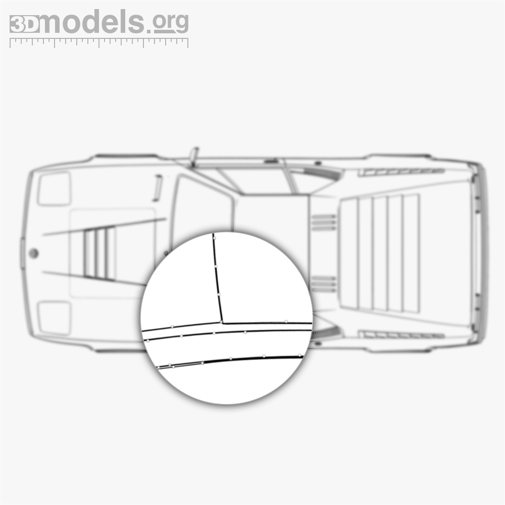BMW M1 1978 Vector Blueprint - 3DModels.org
