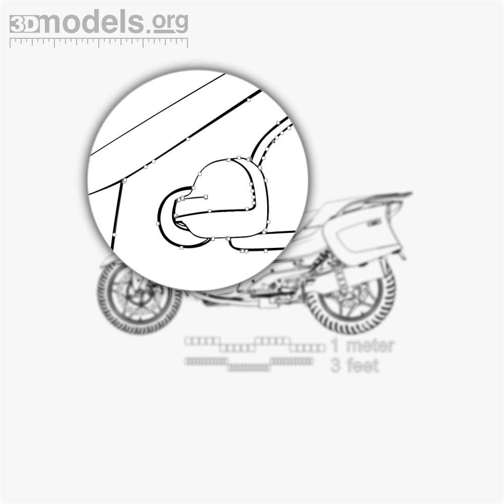 BMW R1200RT 2005 Vector Blueprint - 3DModels.org