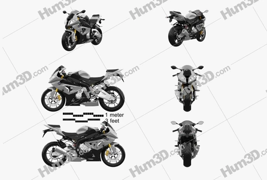 BMW S1000RR blueprints Download in PNG - 3DModels.org