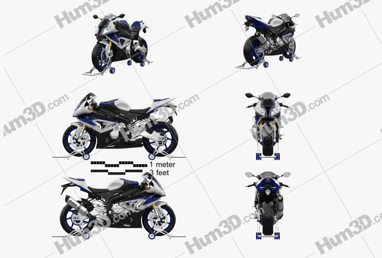 BMW HP4 2013 Blueprint Template - 3DModels.org