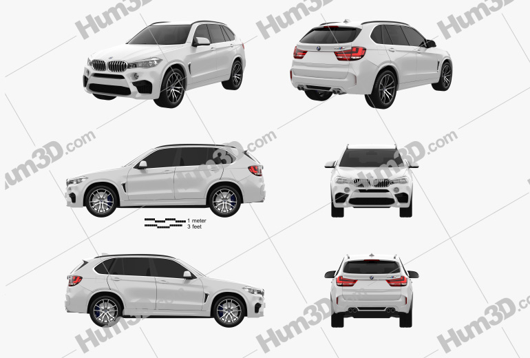BMW X5 M (F15) 2017 Blueprint Template - 3DModels.org