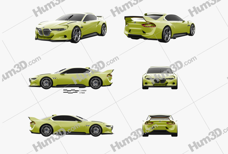 BMW 3.0 CSL Hommage 2018 Blueprint Template - 3DModels.org