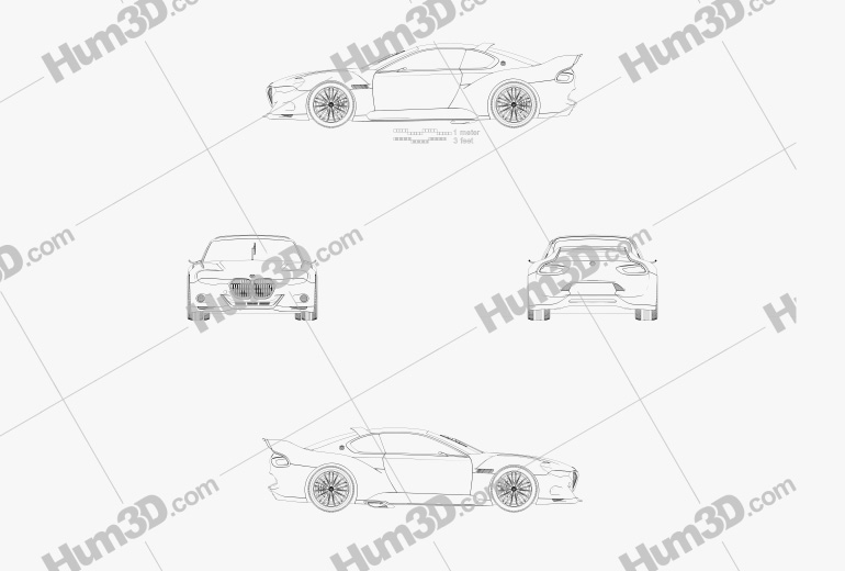 BMW 3.0 CSL Hommage 2018 Blueprint - 3DModels.org