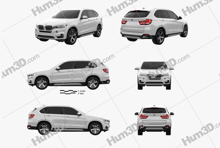 BMW X5 (F15) e 2017 Blueprint Template - 3DModels.org