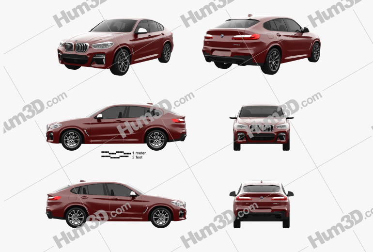 BMW X4 M sport (G02) 2021 Blueprint Template - 3DModels.org