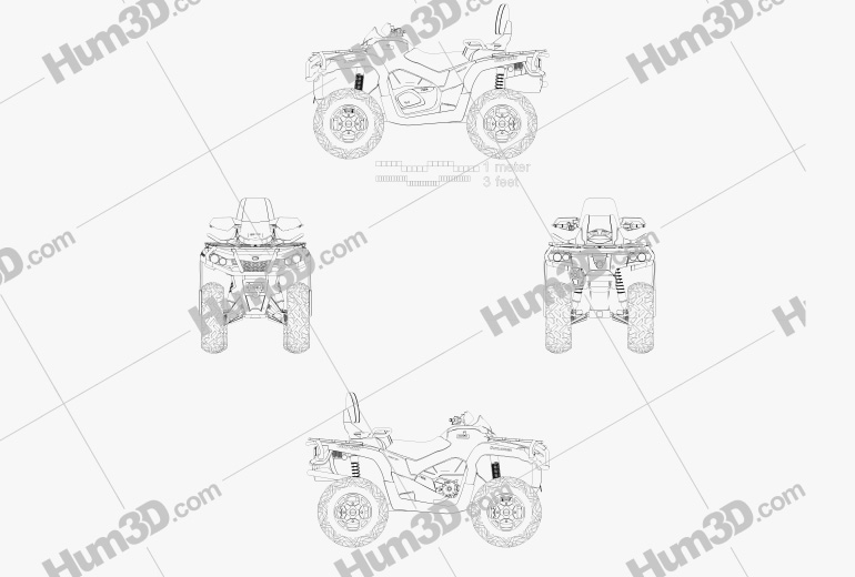 BRP Can-Am Outlander MAX XT 2013 Blueprint - 3DModels.org